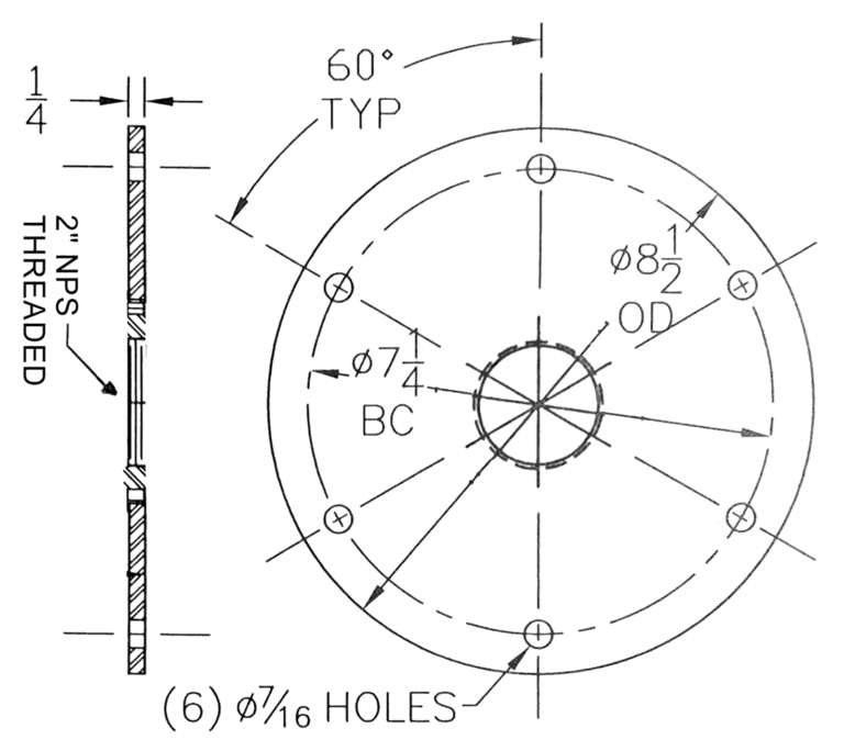 Base Plate for L868AA 5" Shallow Base | BA-1932AA-25 - Flight Light Inc.